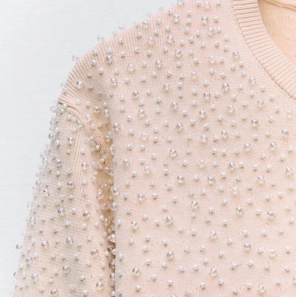 Zara | Tops | Zara Beaded Knit Cropped Top | Poshmark